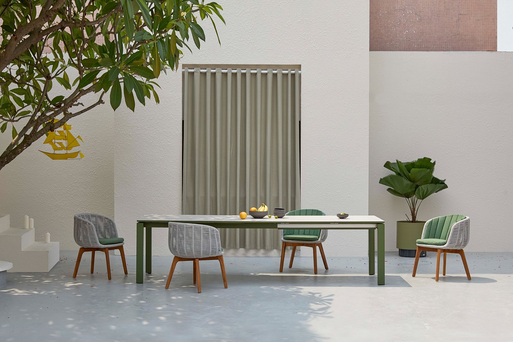 Rope garden chair BAGEL By Kun Design design Kun Qi