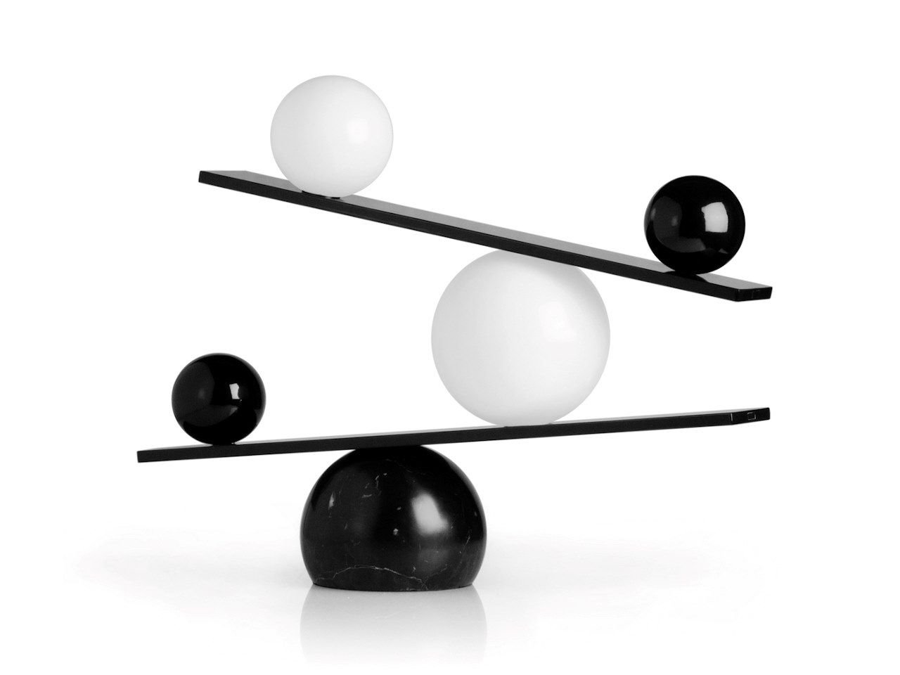 LED glass and steel table lamp BALANCE BLACK Balance Collection By ...