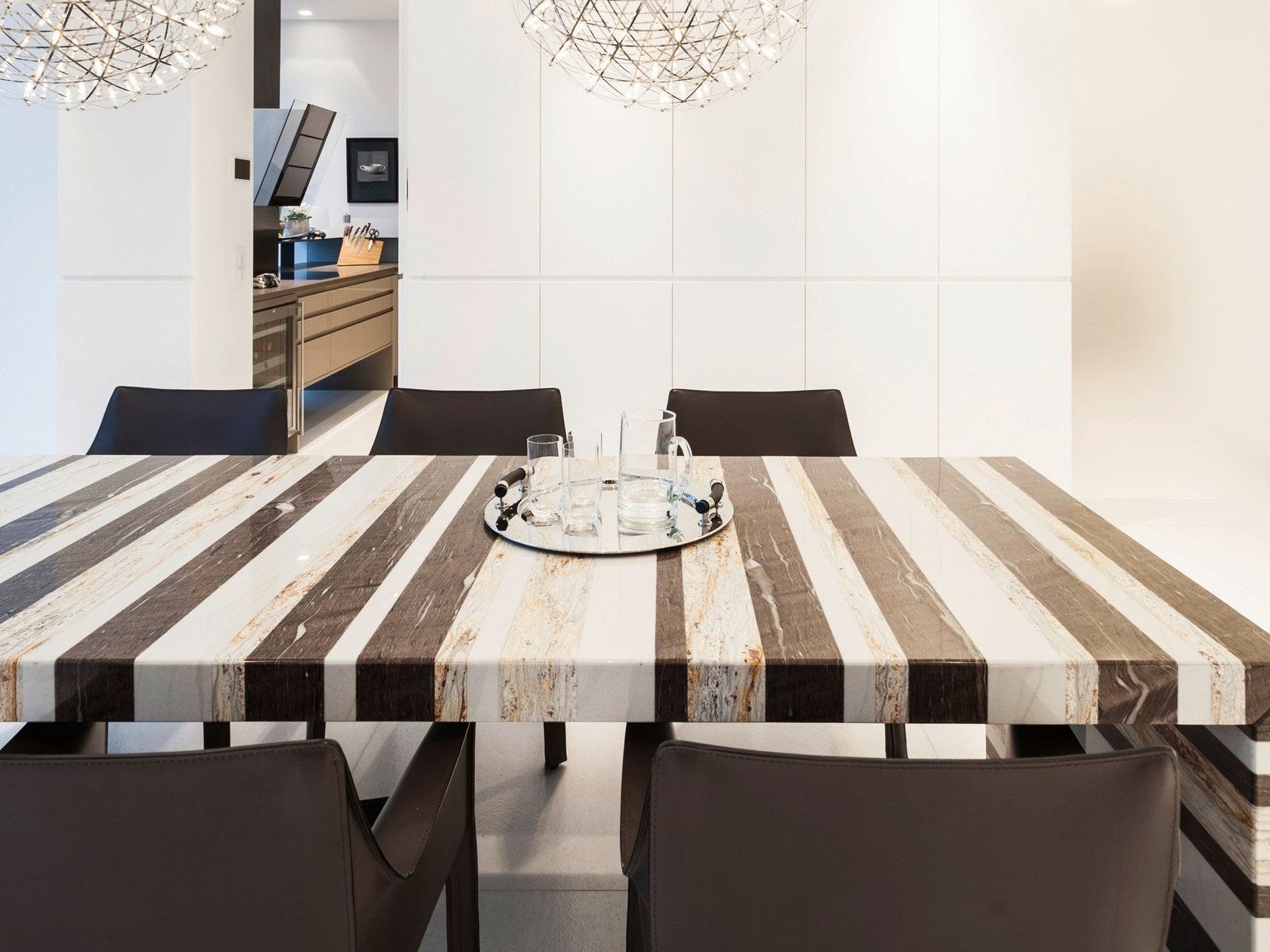 Rectangular stone table BARCODE By Draenert