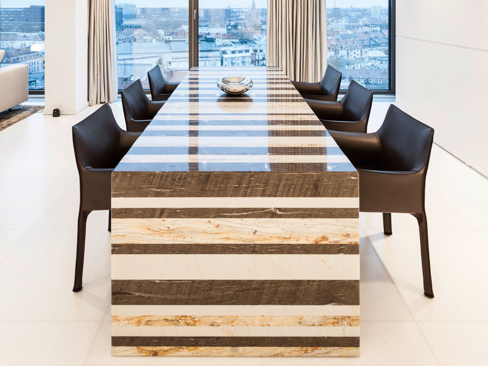 Rectangular stone table BARCODE By Draenert