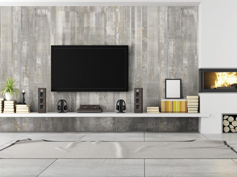 Concrete effect wallpaper BARCODE By Tecnografica