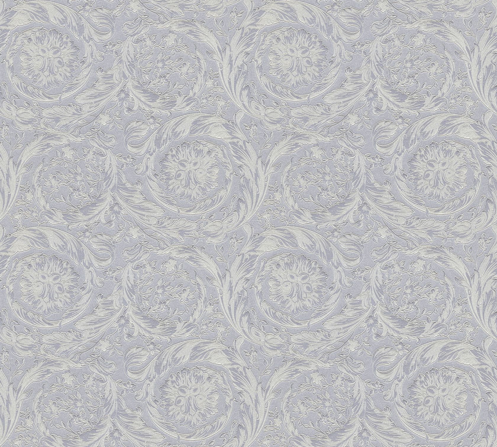 Nonwoven wallpaper with metallic effect with floral pattern BAROCCO ...