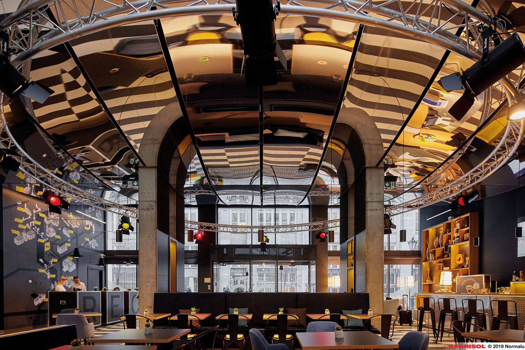 BARRISOL® MIRROR Acoustic indoor plastic stretch ceiling By BARRISOL