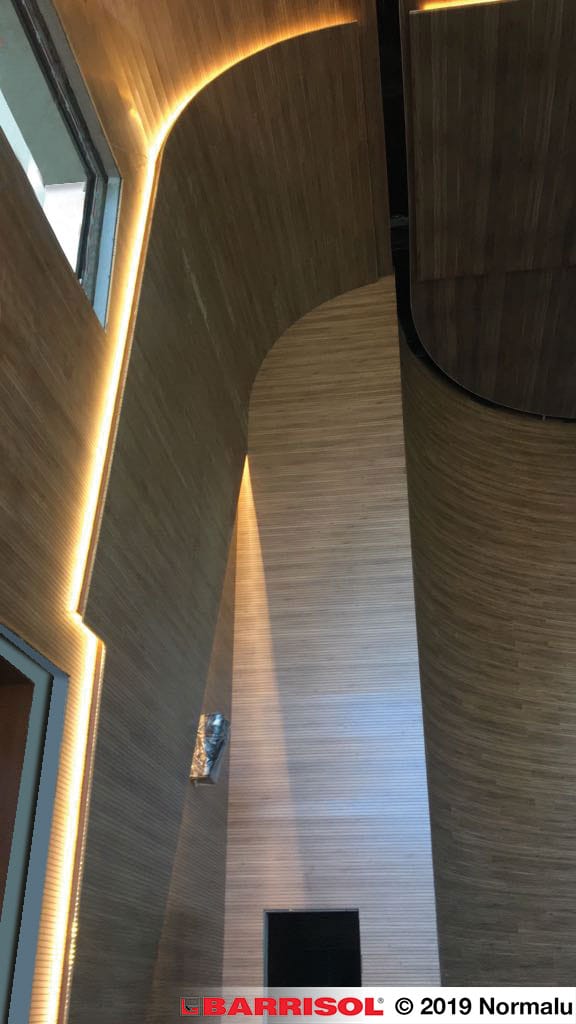 PVC stretch ceiling / Stretch wall BARRISOL® Wood effect By BARRISOL