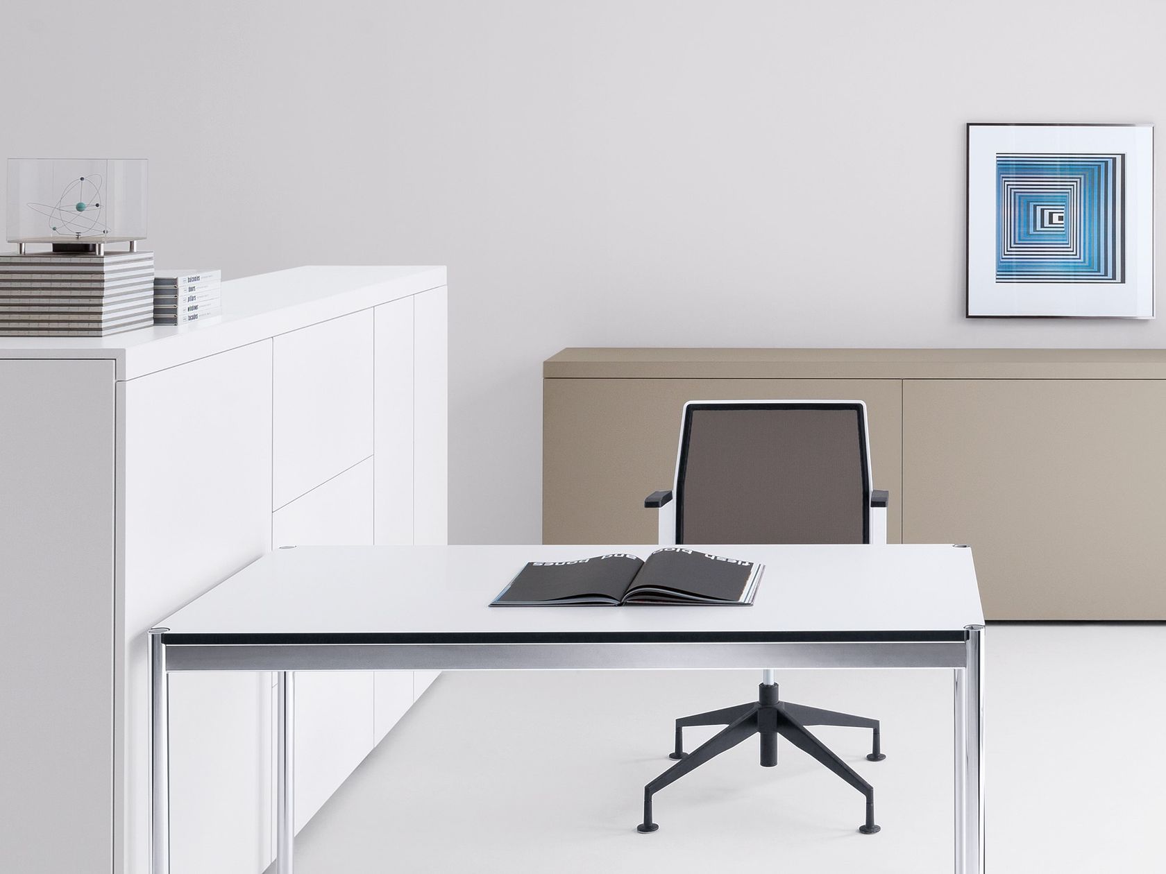 BASIC CAP | Office storage unit with sliding doors By werner works