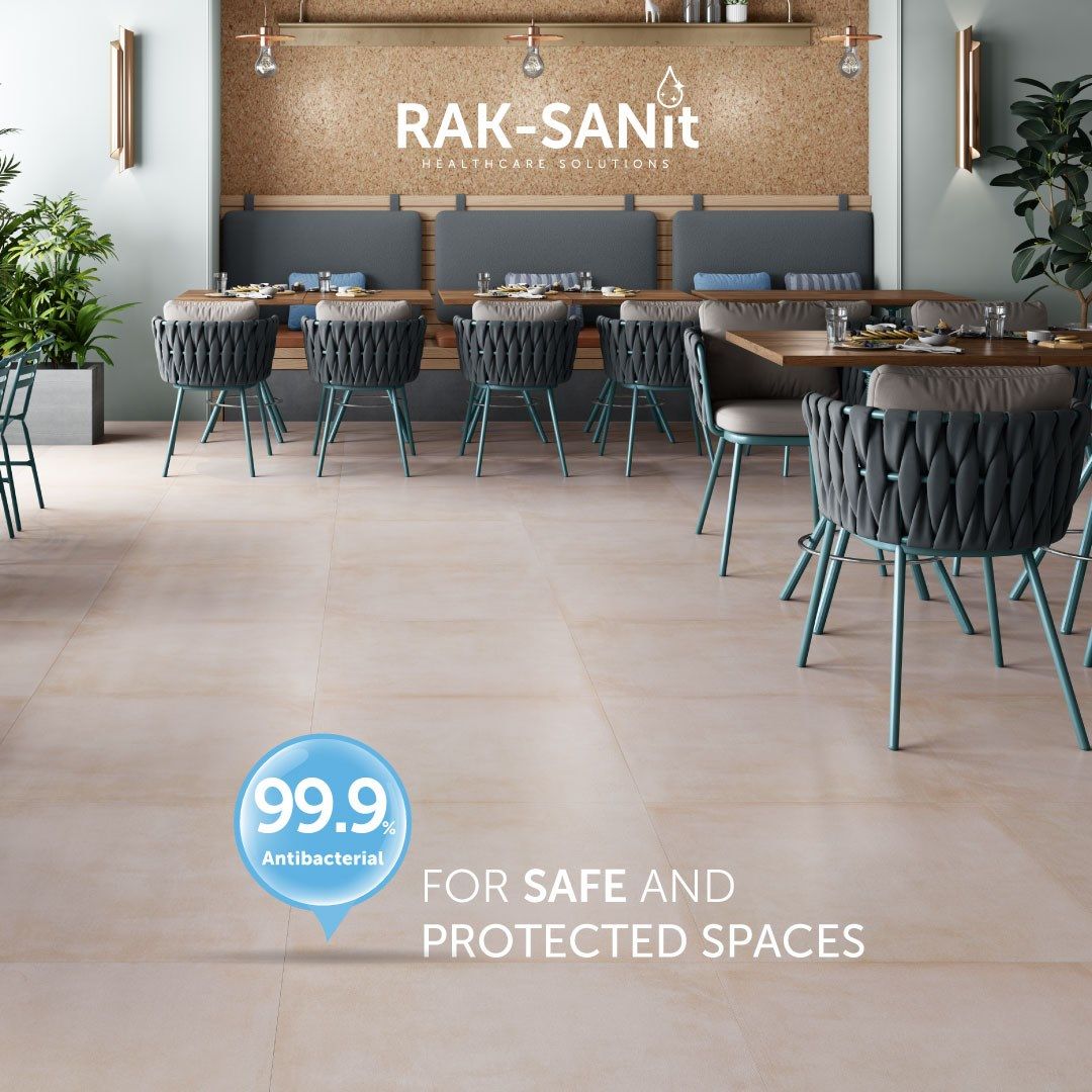 Antibacterial flooring with concrete effect BASIC CONCRETE SANIT RAK-Sanit Collection By RAK ...