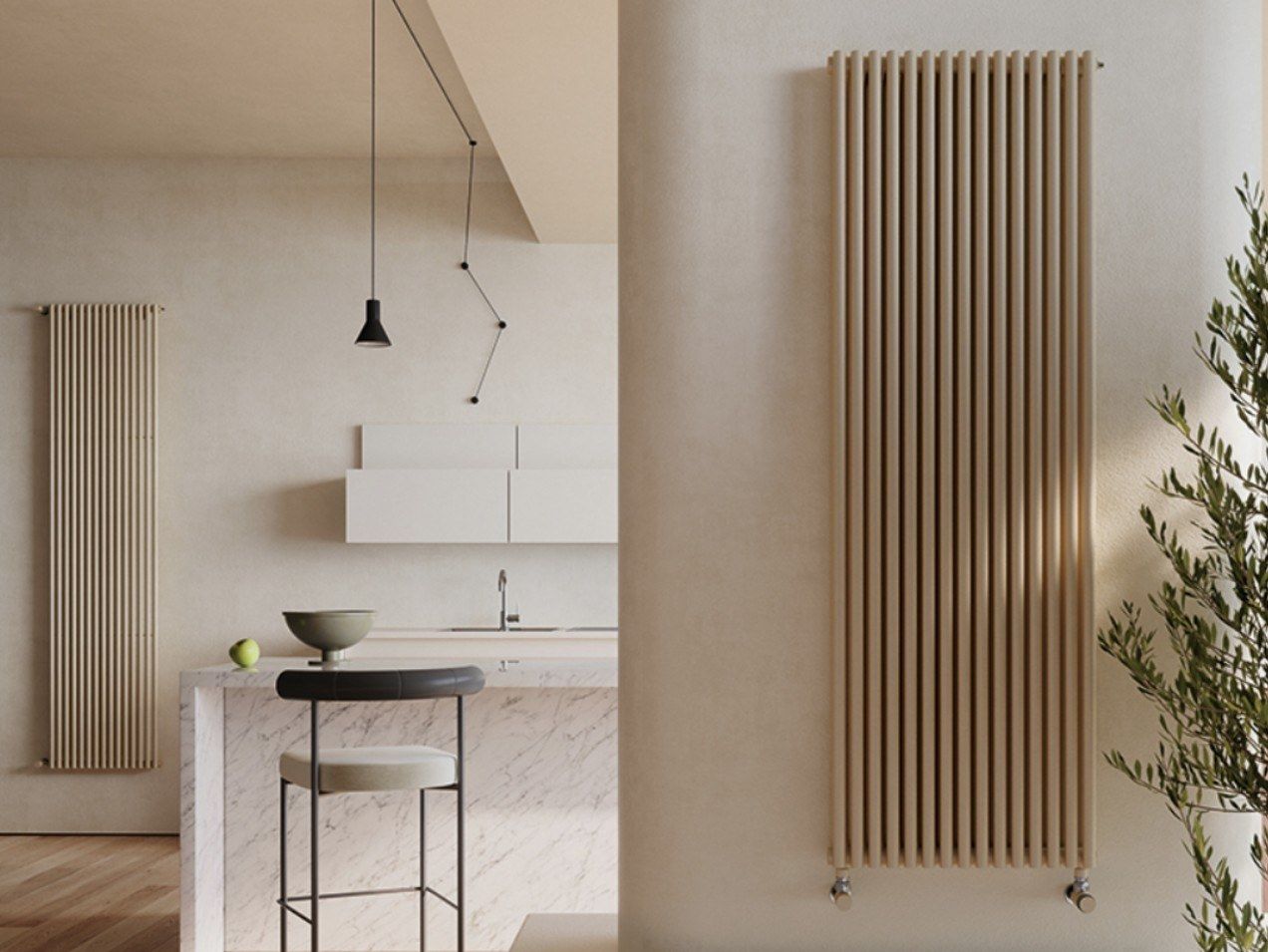 BASICS 25 Hot-water vertical wall-mounted decorative radiator By Tubes