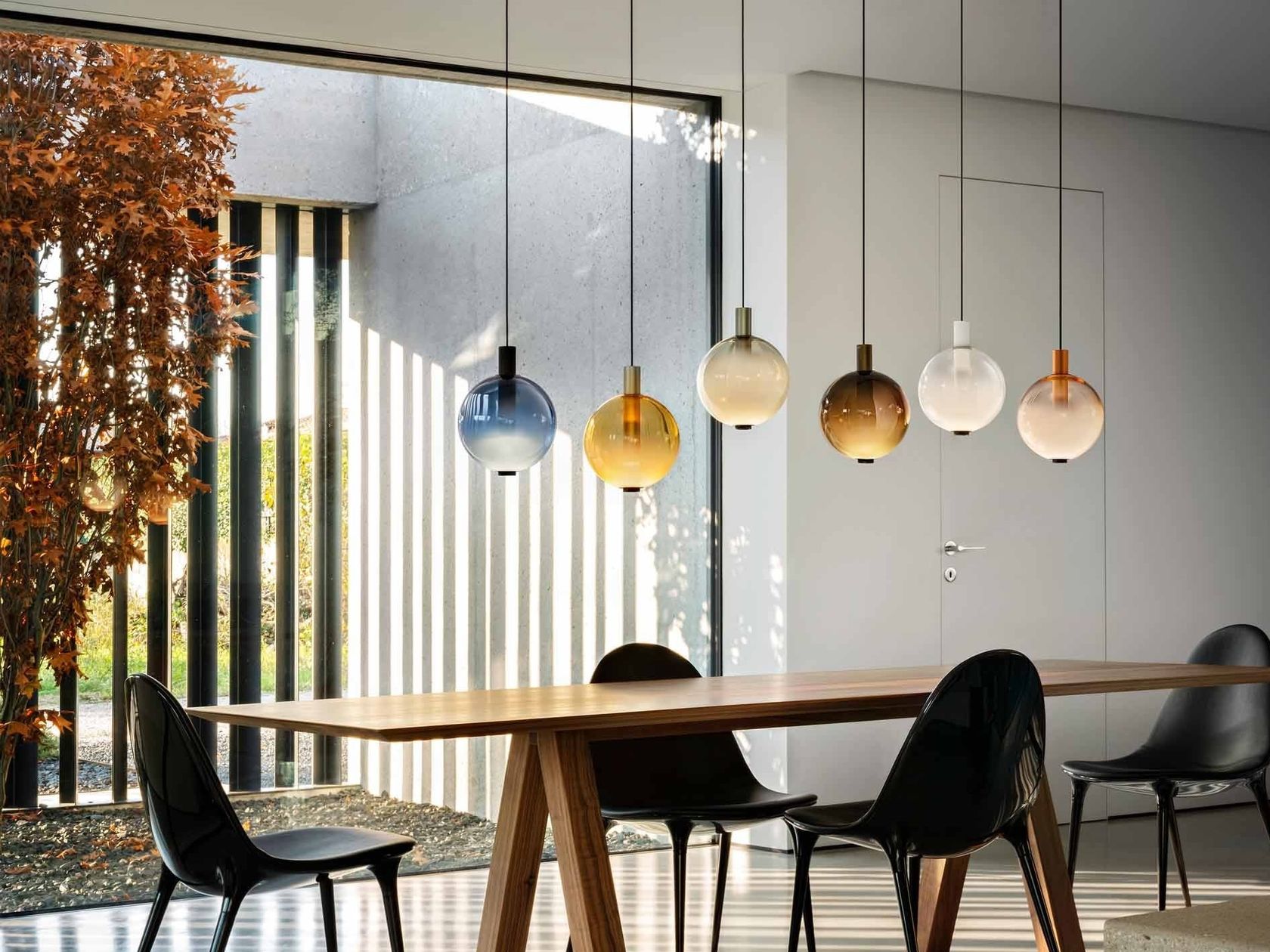 BEAM STICK NUANCE LED blown glass pendant lamp By Olev | design Marc Sadler