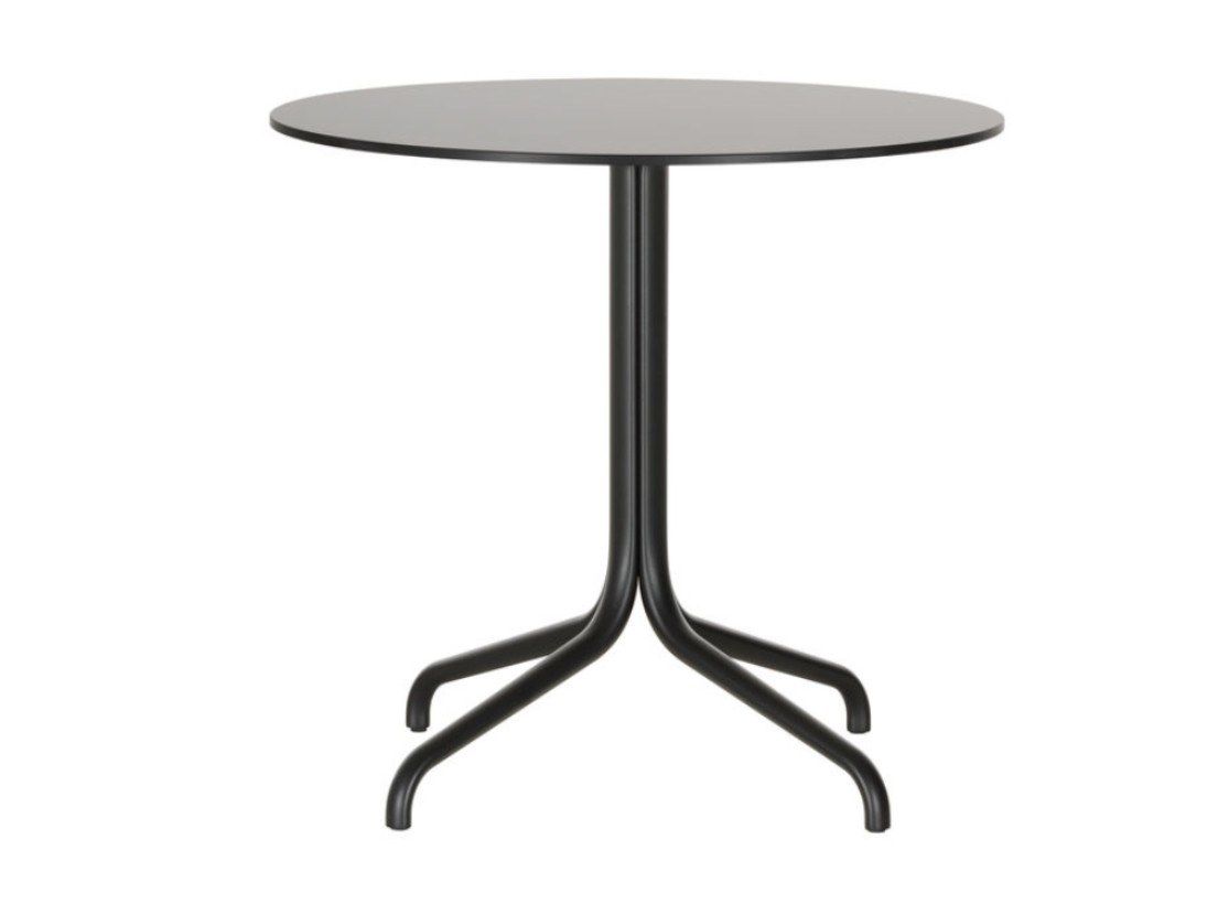 BELLEVILLE TABLE BISTRO Round table with steel base and wooden top By ...