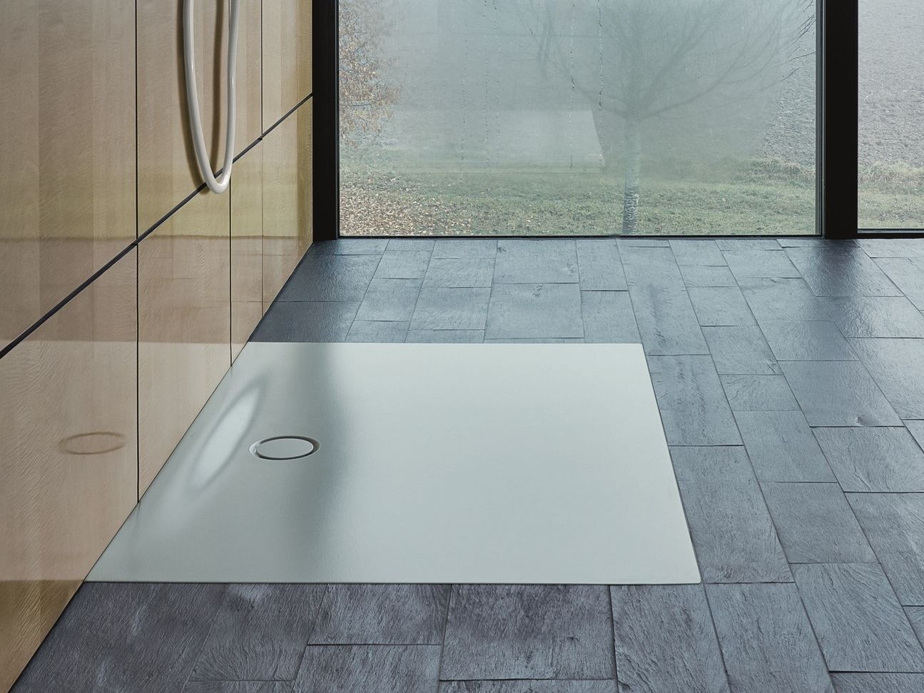 BETTEFLOOR SIDE Flush fitting rectangular enamelled steel shower tray ...
