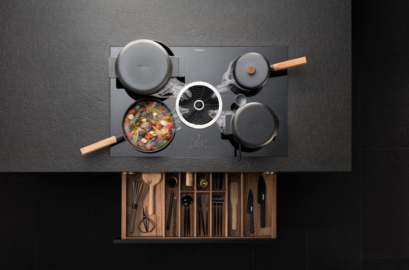 BORA BASIC Surface induction glass ceramic cooktop By Bora