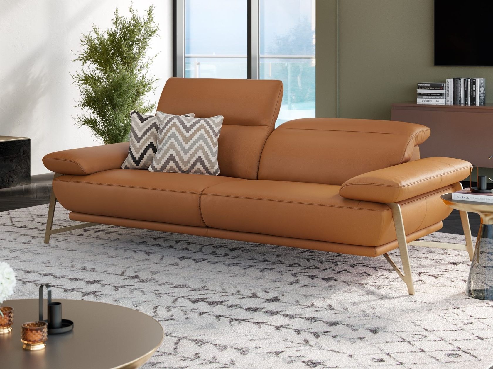 BIANCO 3 seater leather sofa By Sofanella