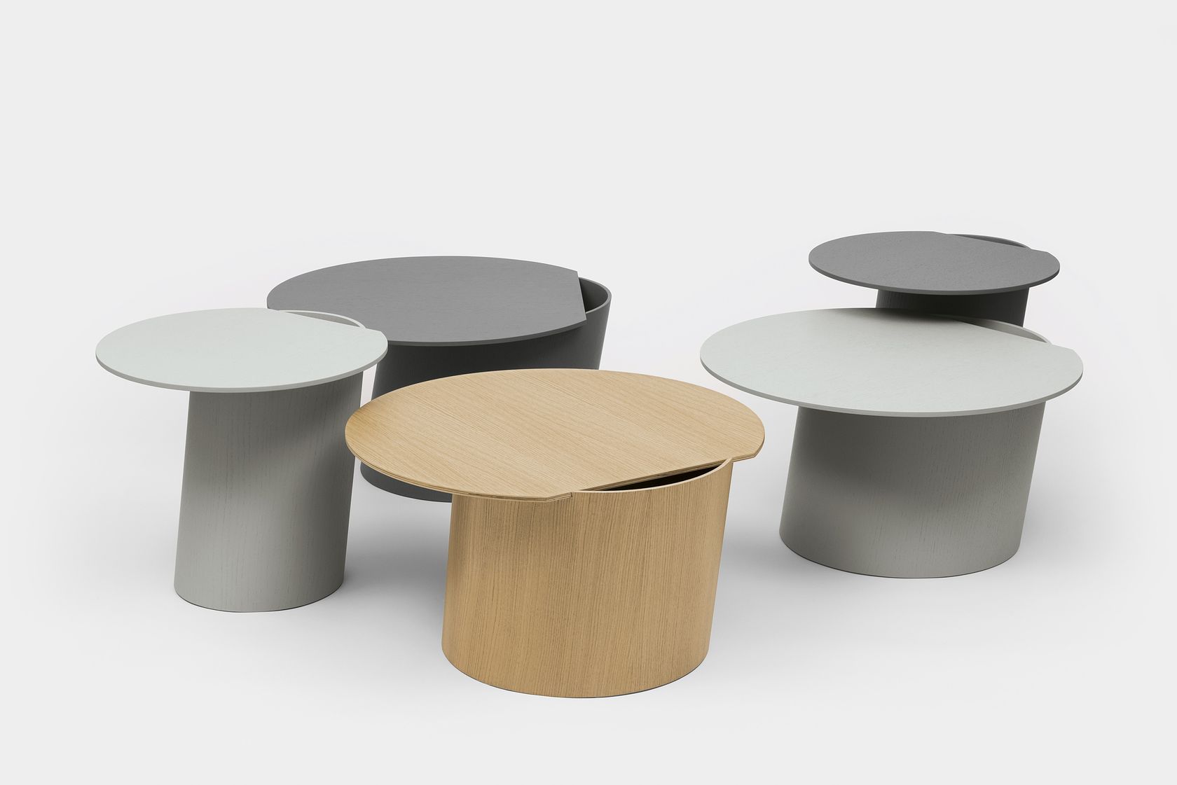 BIAS 70 | Coffee table Round multi-layer wood coffee table By Crassevig ...