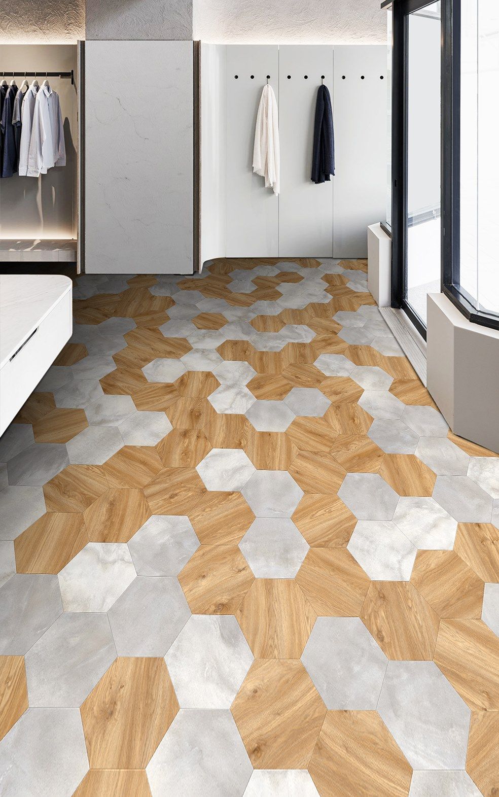 STUDIO MOODS - BIG HEXAGON LVT flooring By IVC Commercial