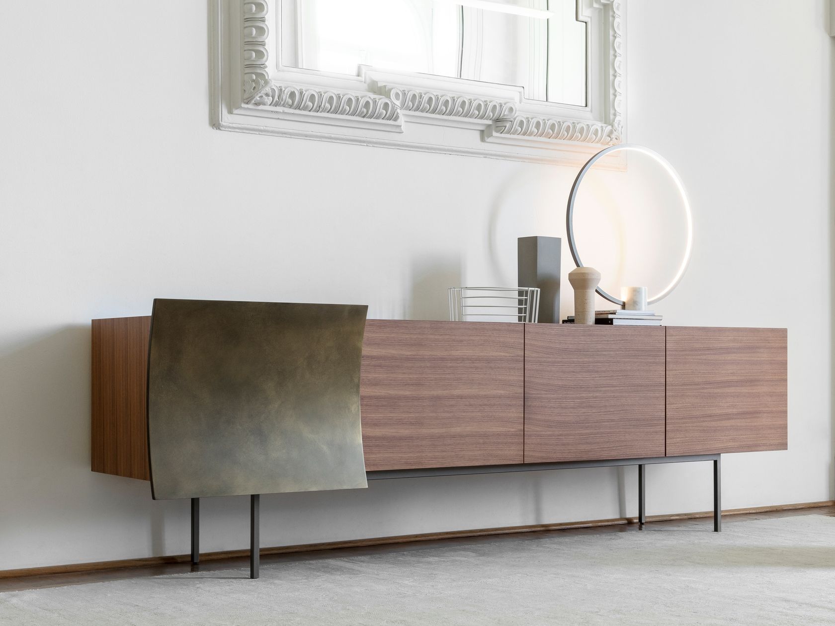 BILBAO Canaletta walnut sideboard with doors By Porada | design NAVA ...