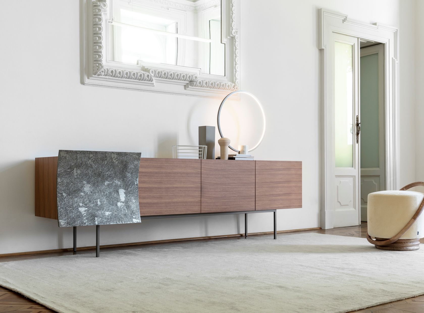 BILBAO Canaletta walnut sideboard with doors By Porada | design NAVA ...