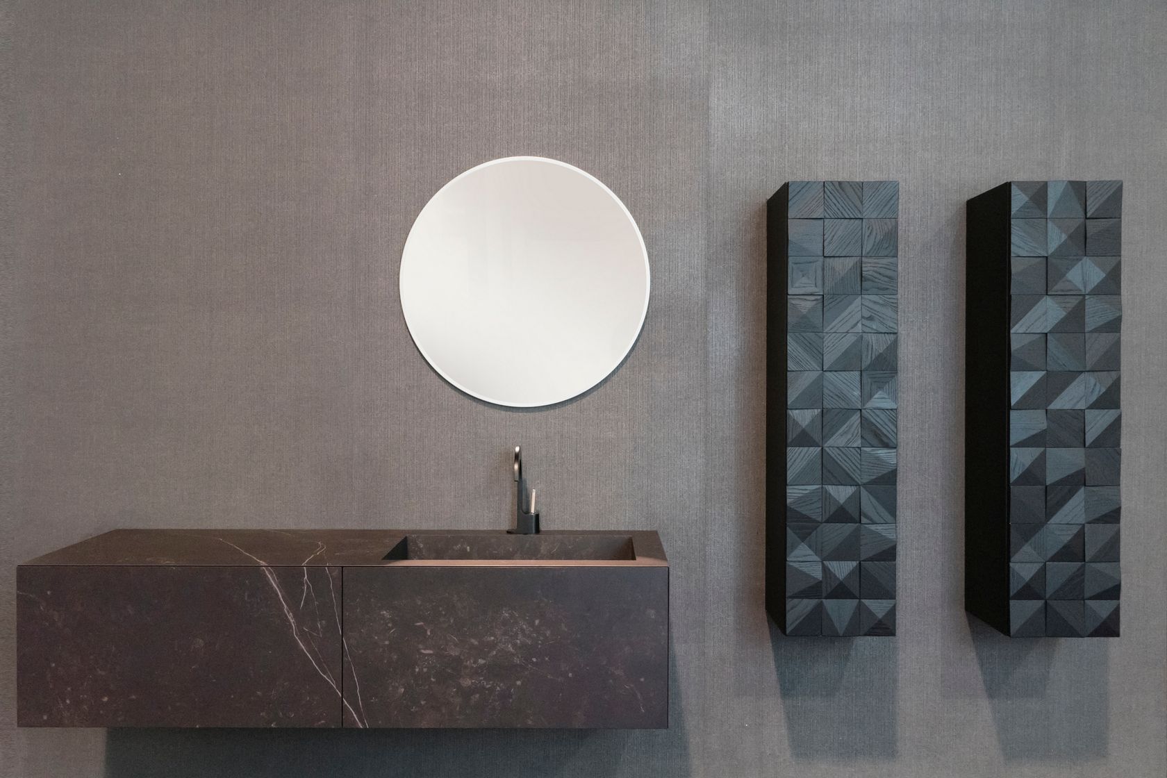 Wall-mounted Dekton® vanity unit with drawers BLOCK VANITY By BT45