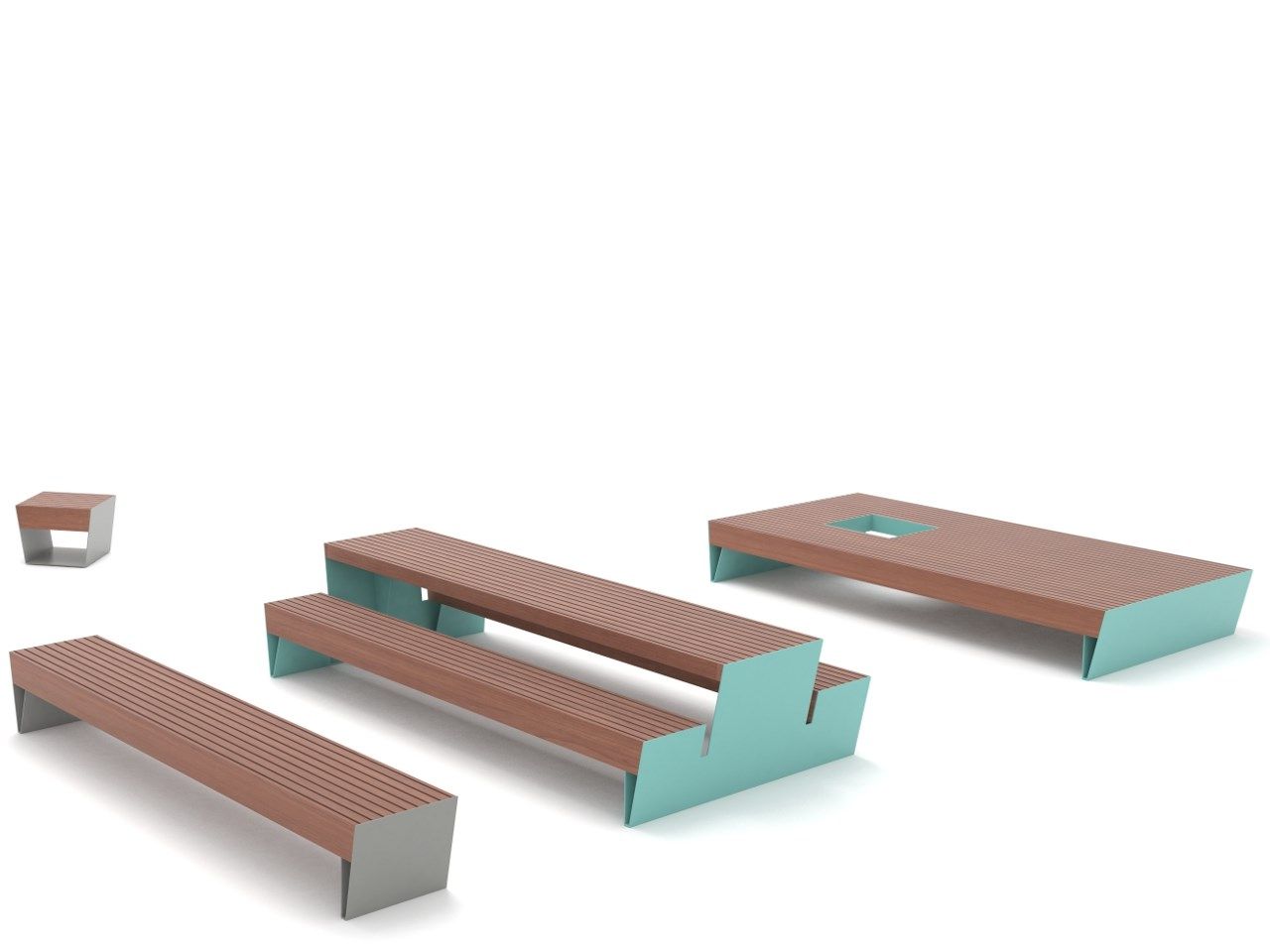 BLOCQ | Picnic table with integrated benches By mmcité1 design David ...