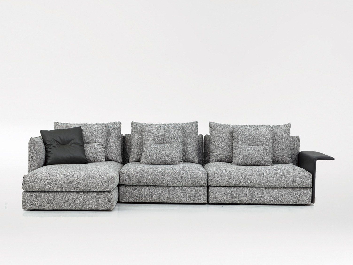 BLOOM Modular fabric sofa with chaise longue By CAMERICH