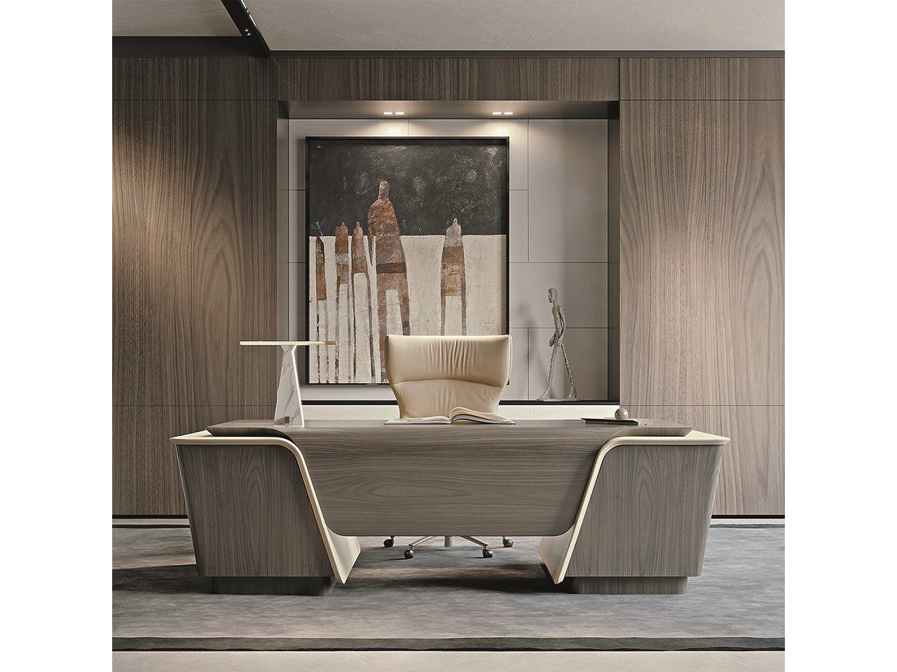 BLUES Rectangular walnut executive desk with drawers By Turri | design ...