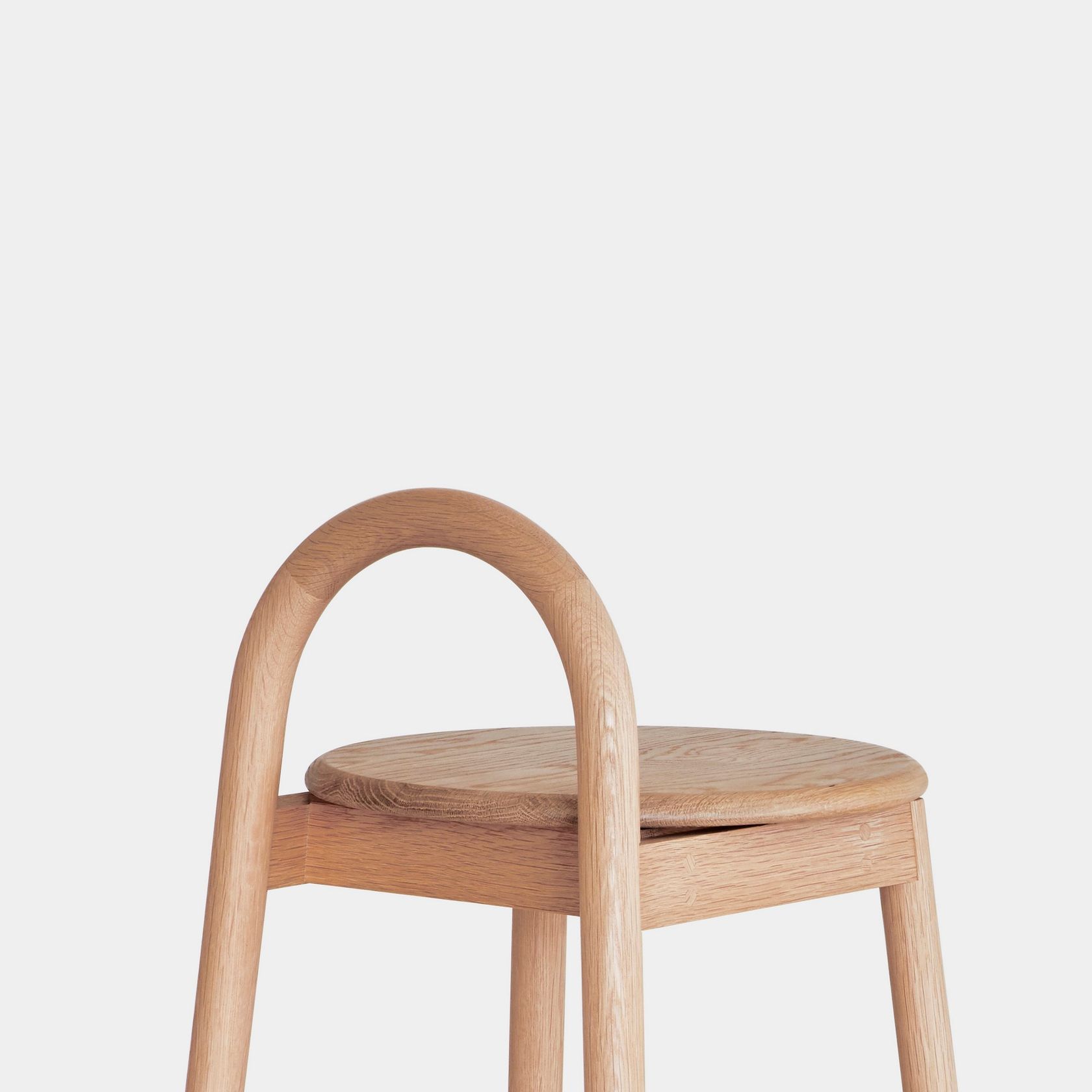 BOBBY Low wooden stool with back By DesignByThem | design Daniel Tucker