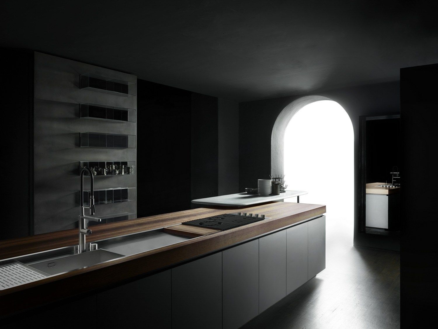 Fitted kitchen with island BOFFI_CODE KITCHEN By Boffi design Piero Lissoni