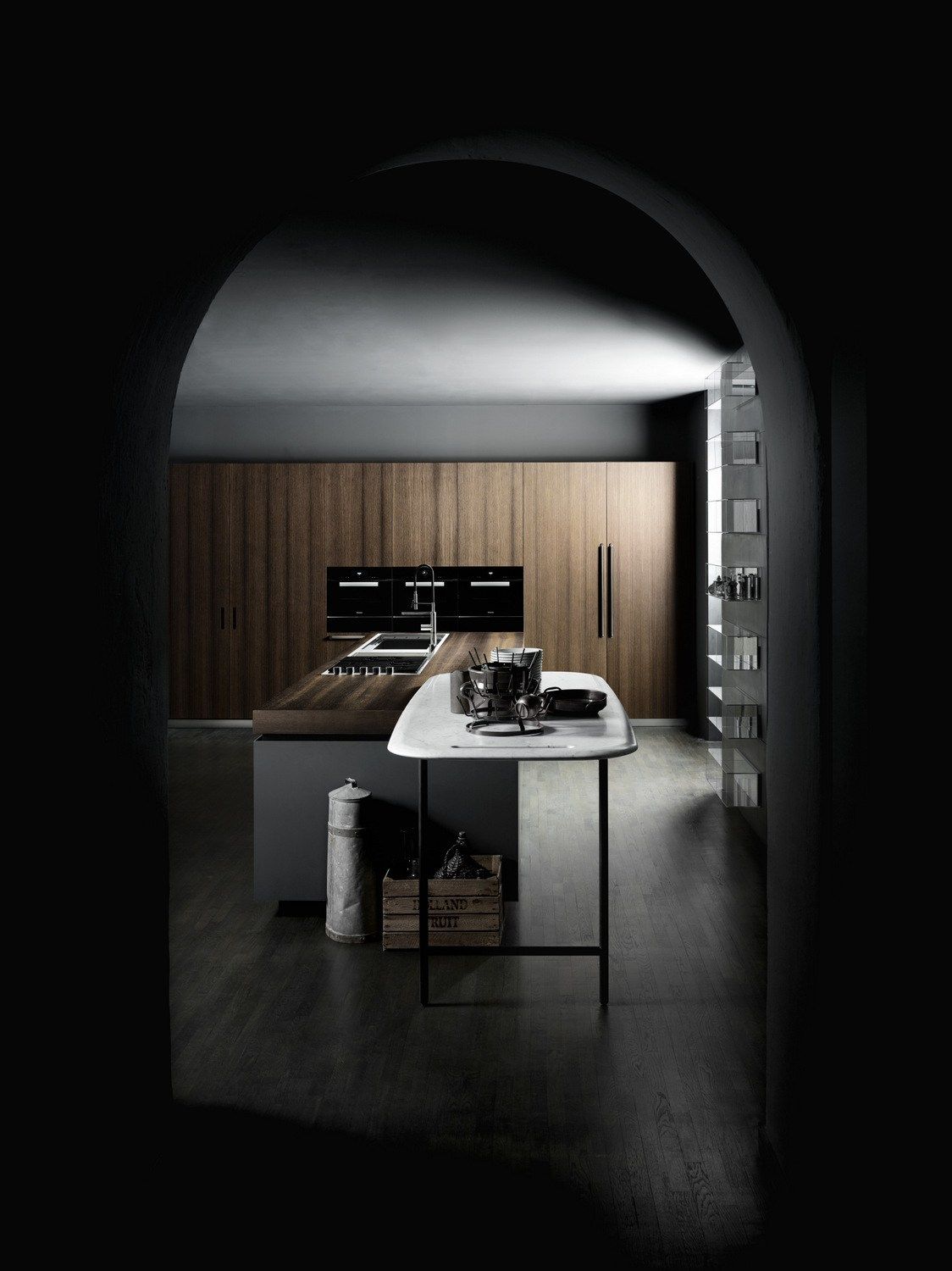 Fitted kitchen with island BOFFI_CODE KITCHEN By Boffi design Piero Lissoni
