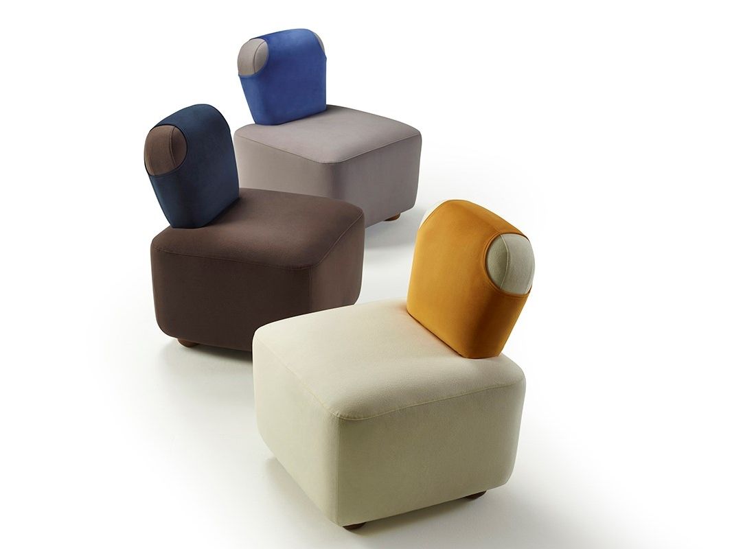 Upholstered velvet easy chair BOMB By Promemoria design Romeo Sozzi