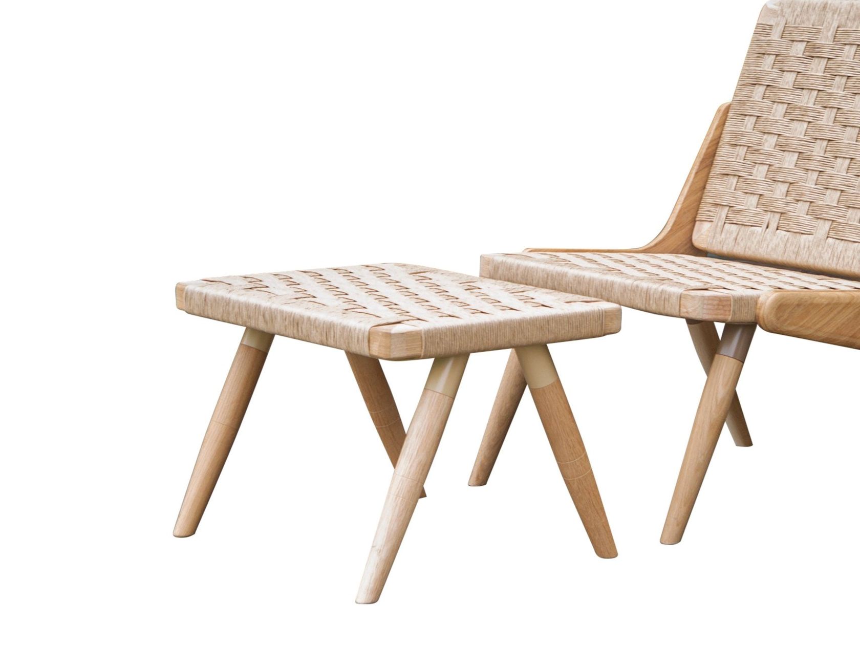 BOOMERANG Rope garden footstool By Calma | design André Ricard