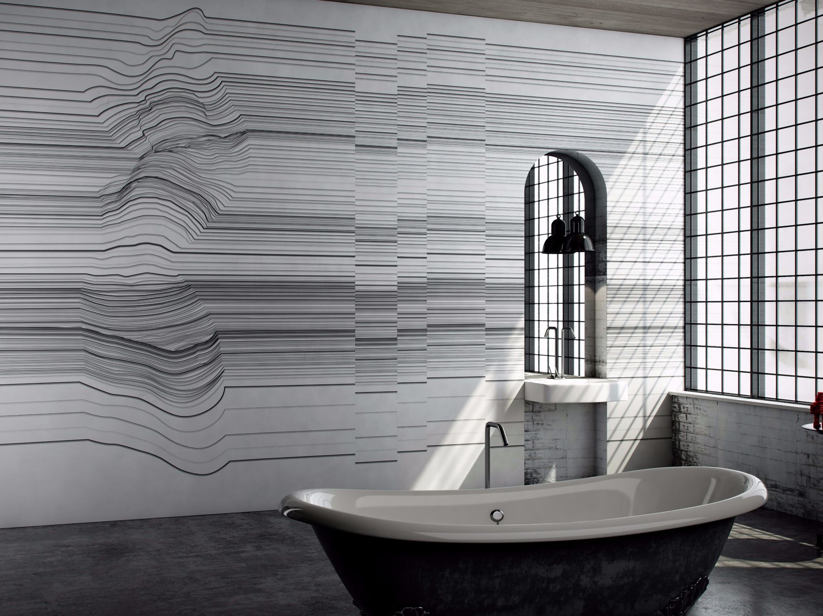 Washable optical vinyl wallpaper BORDERLINE By GLAMORA