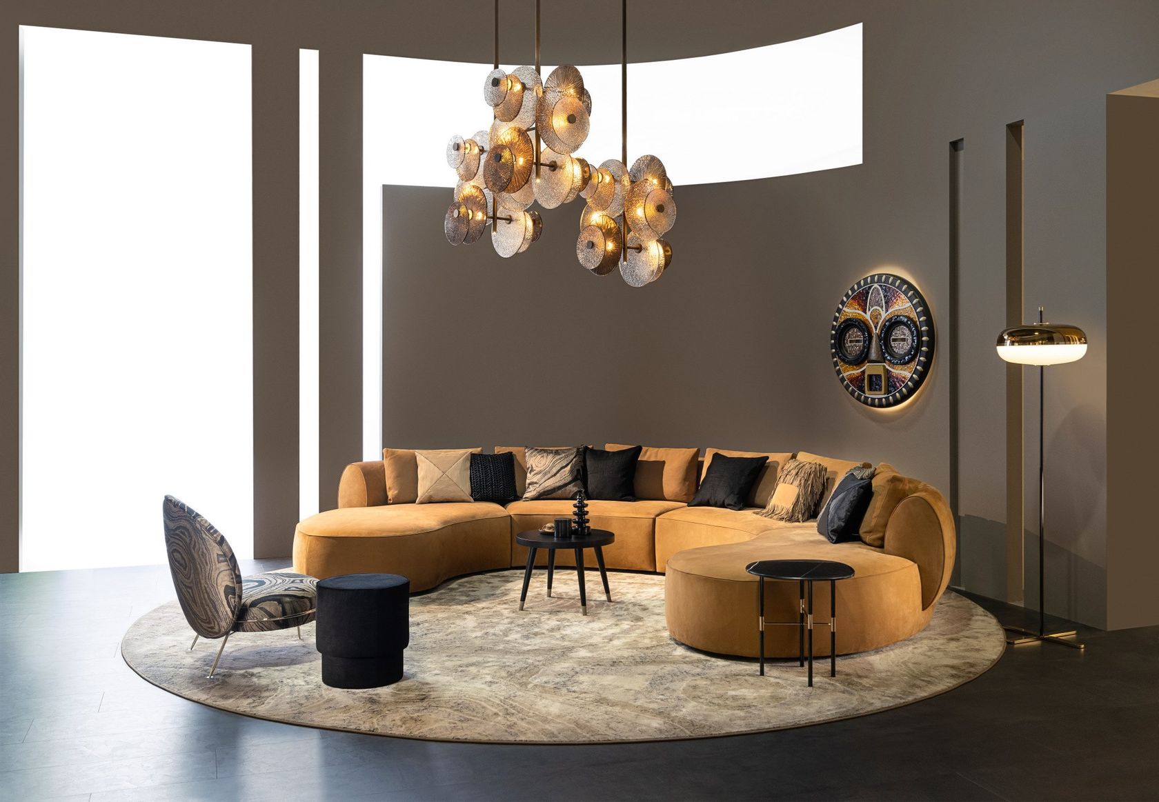 BOTERO Sofá secional curvo de tecido By Sicis | design Massimiliano Raggi