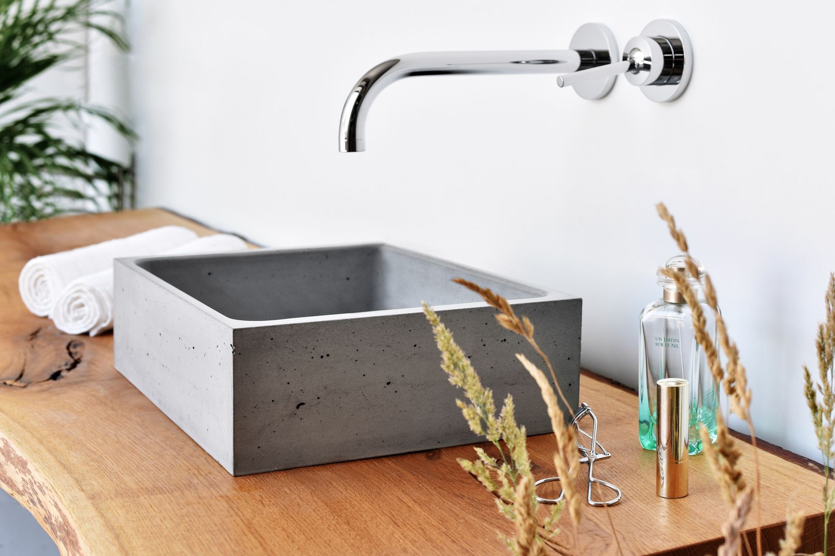 Countertop rectangular concrete handrinse basin BOX MINI By Gravelli ...