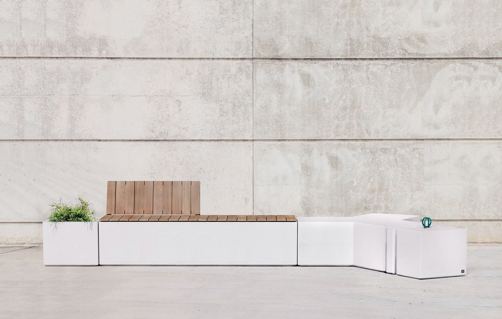 Modular concrete bench with back BOX WB Basic Collection By SIT design ...