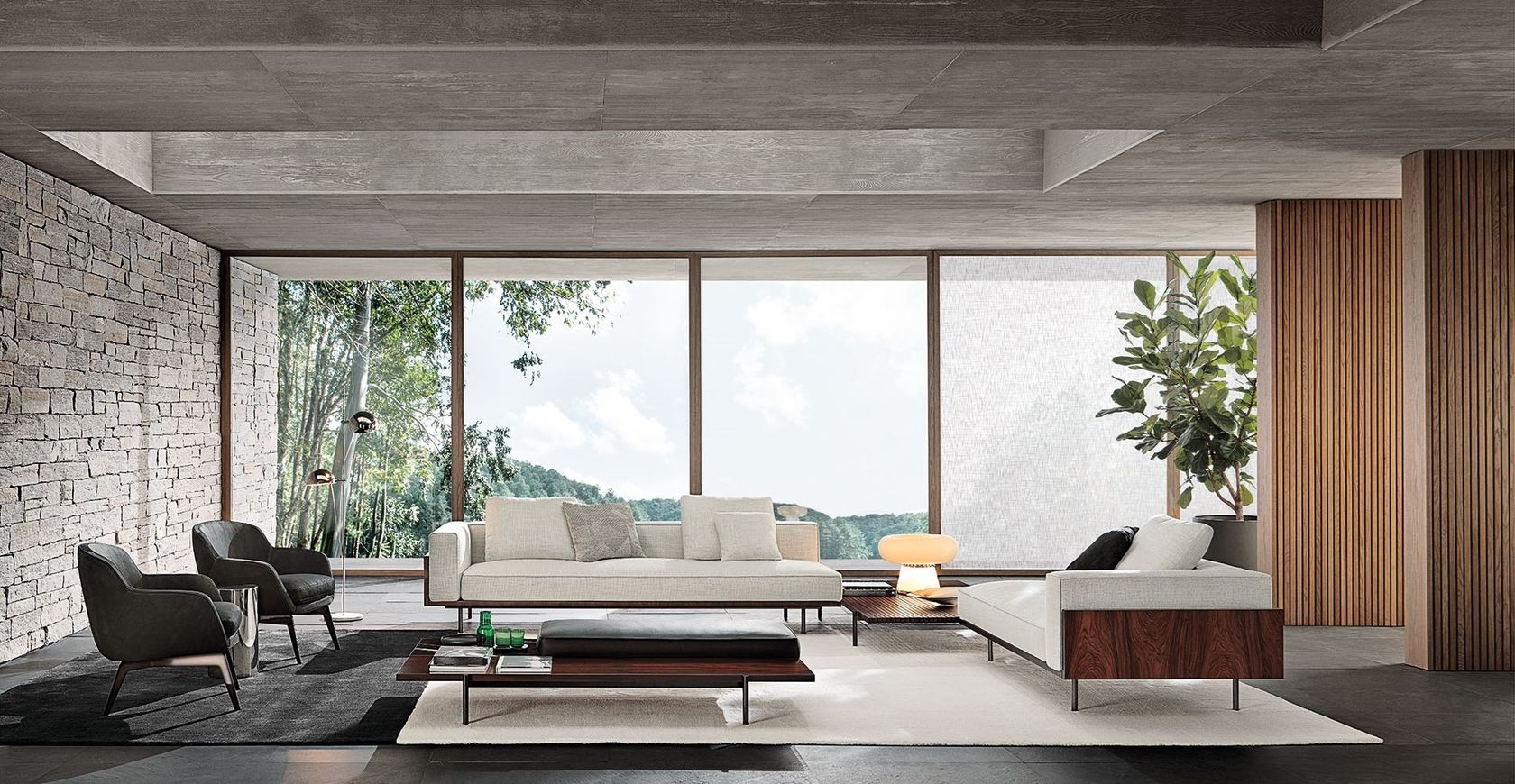 BRASILIA | Fabric sofa By Minotti design studio mk27, Marcio Kogan