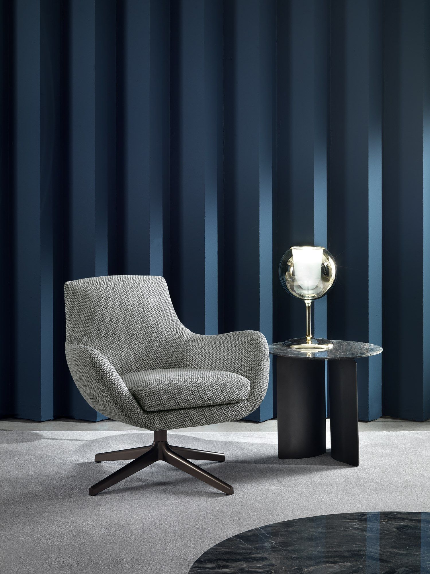 BRERA | Swivel armchair By Marelli design Paolo Salvadè