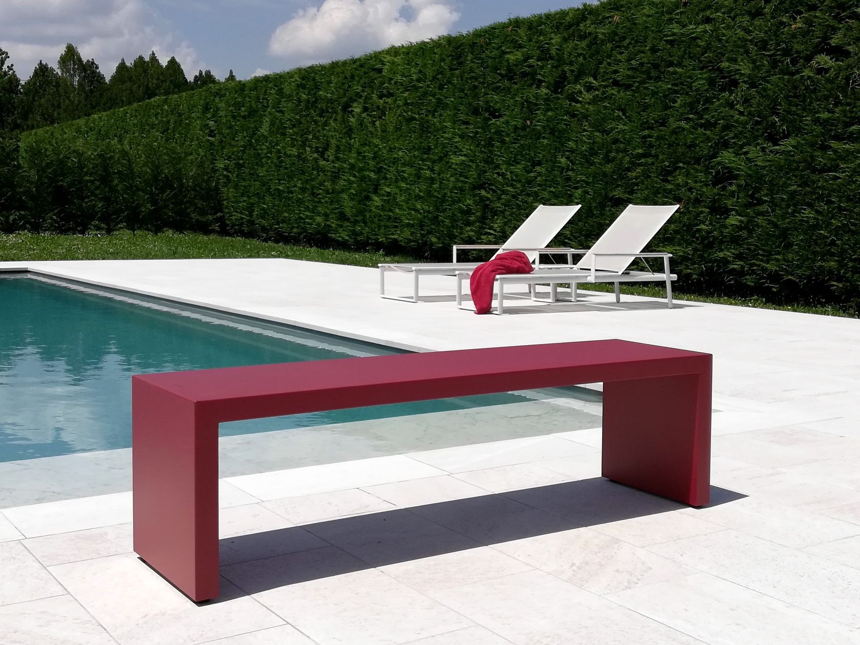 Stainless steel garden bench BRIDGE By BLOSS