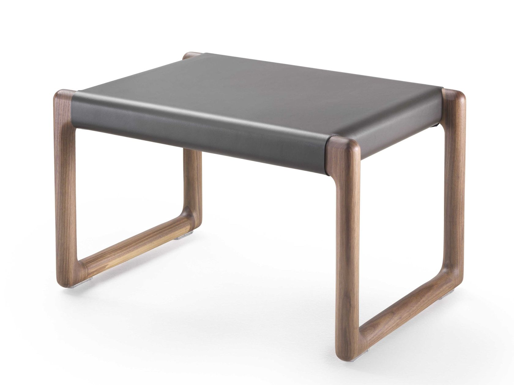 BRIG Low tanned leather stool By Flexform | design Antonio Citterio