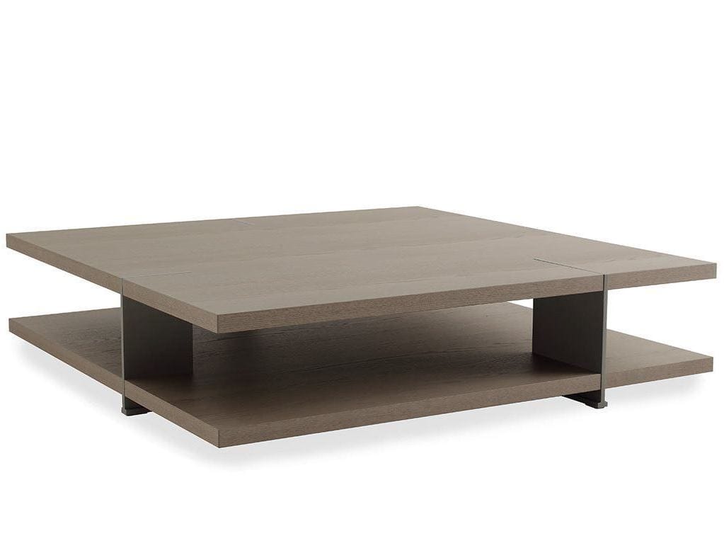 BRISTOL Low wood veneer coffee table with integrated magazine rack By ...