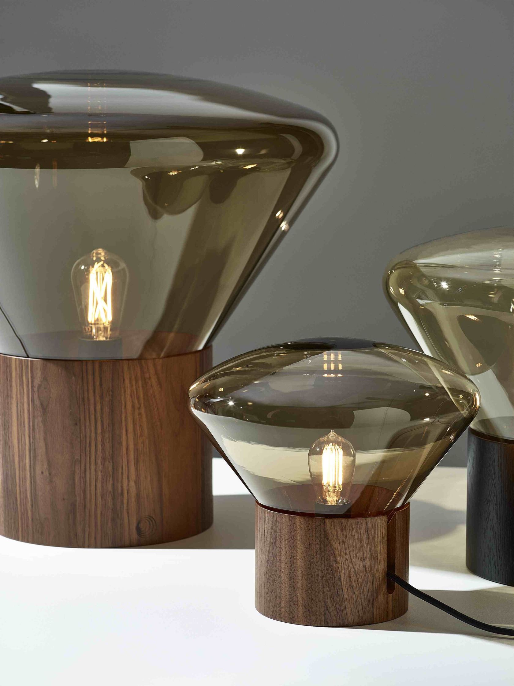 MUFFINS LED wood and glass table lamp By BROKIS