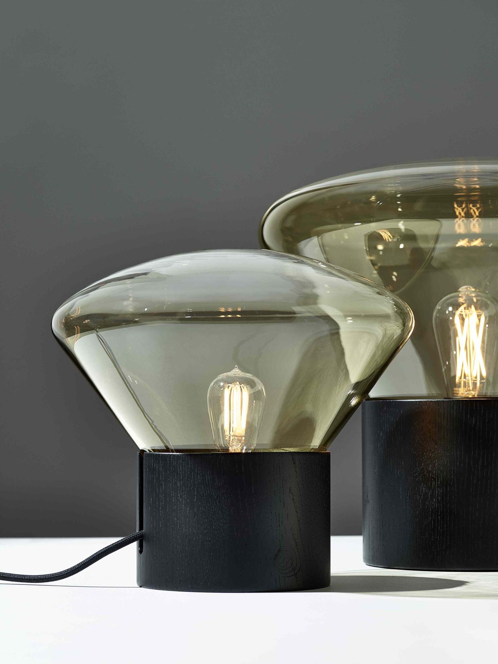 MUFFINS LED wood and glass table lamp By BROKIS