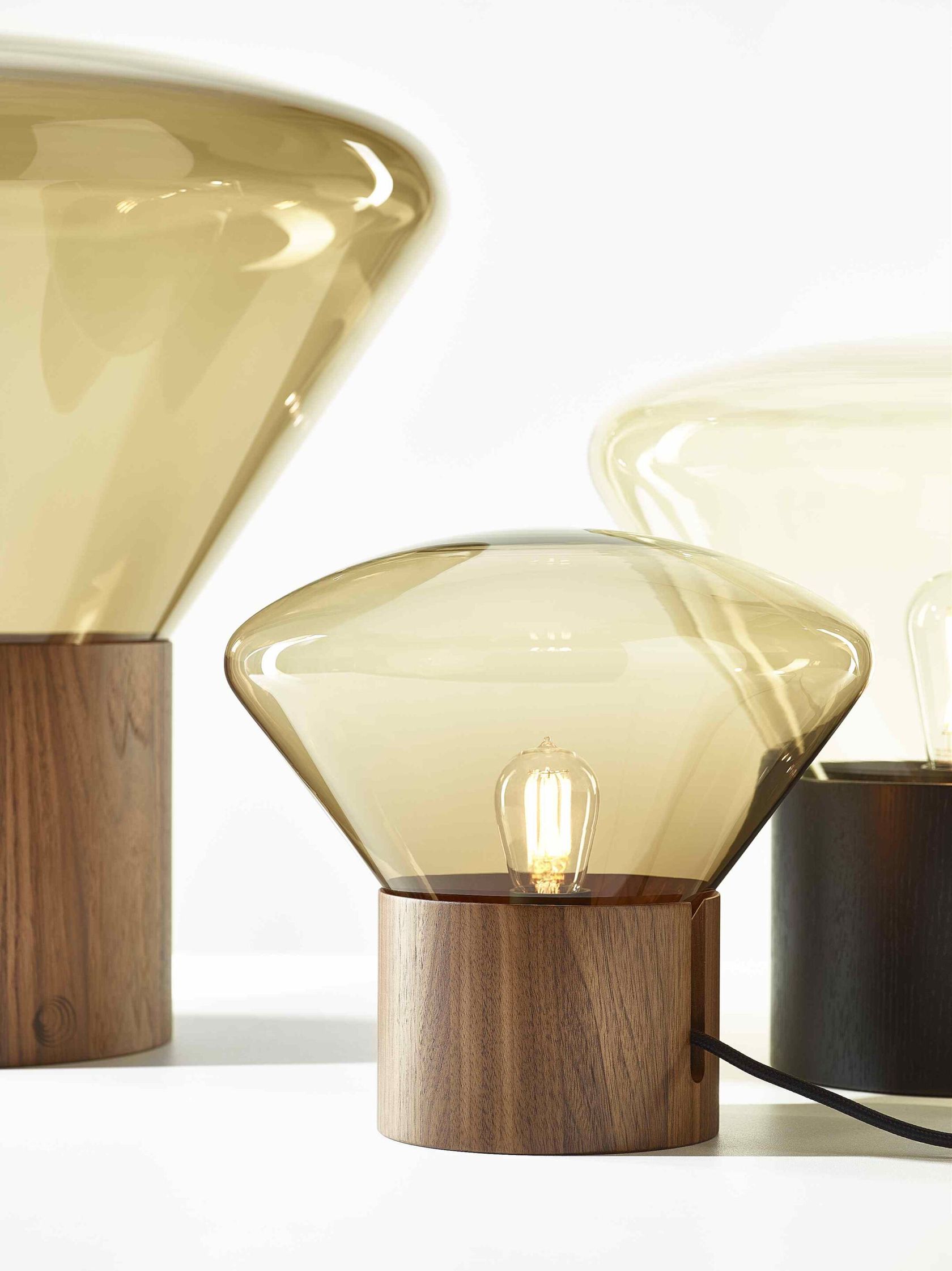 MUFFINS LED wood and glass table lamp By BROKIS