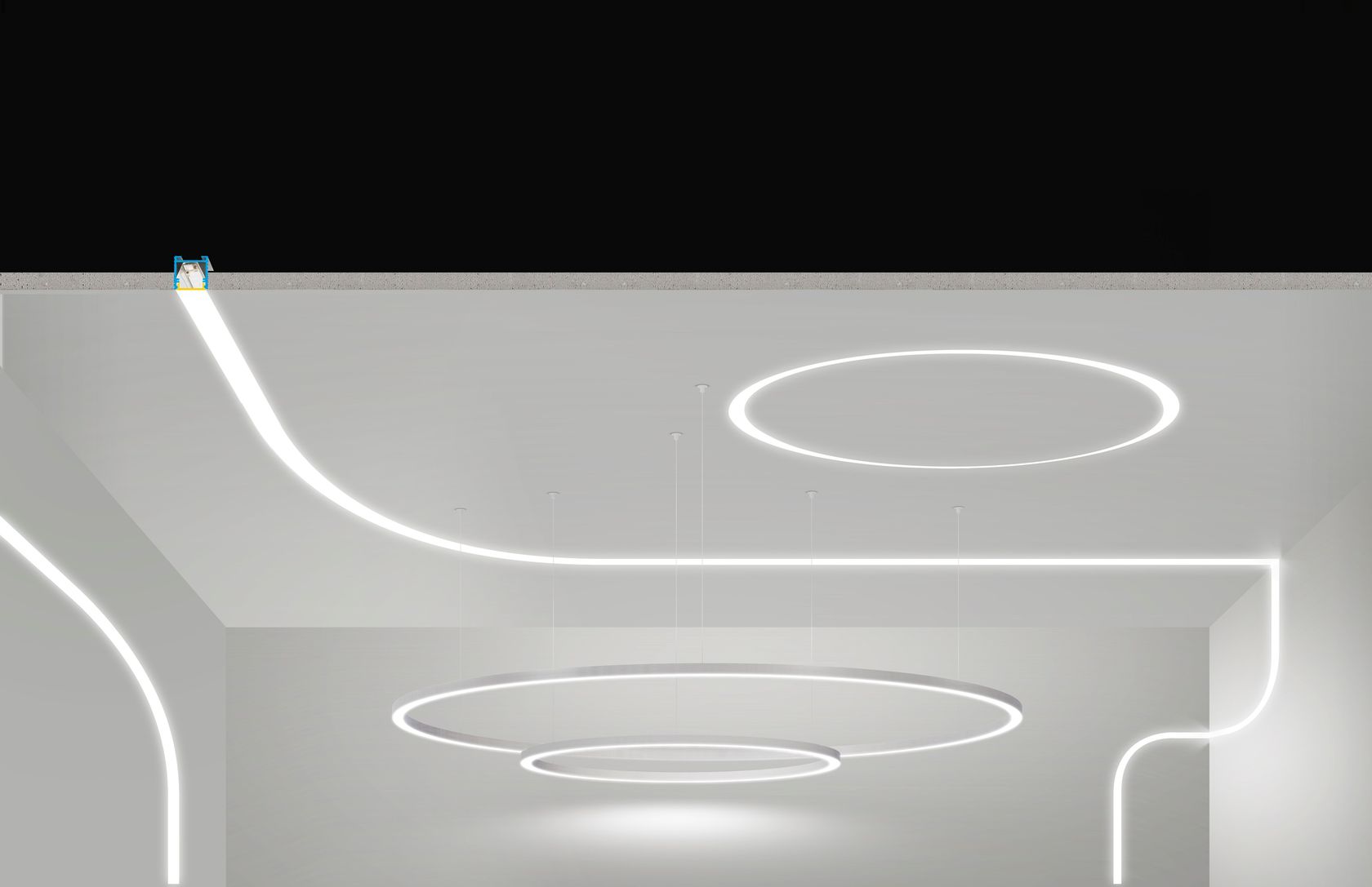 BROOKLYN ROUND | Linear lighting profile Ceiling mounted extruded ...