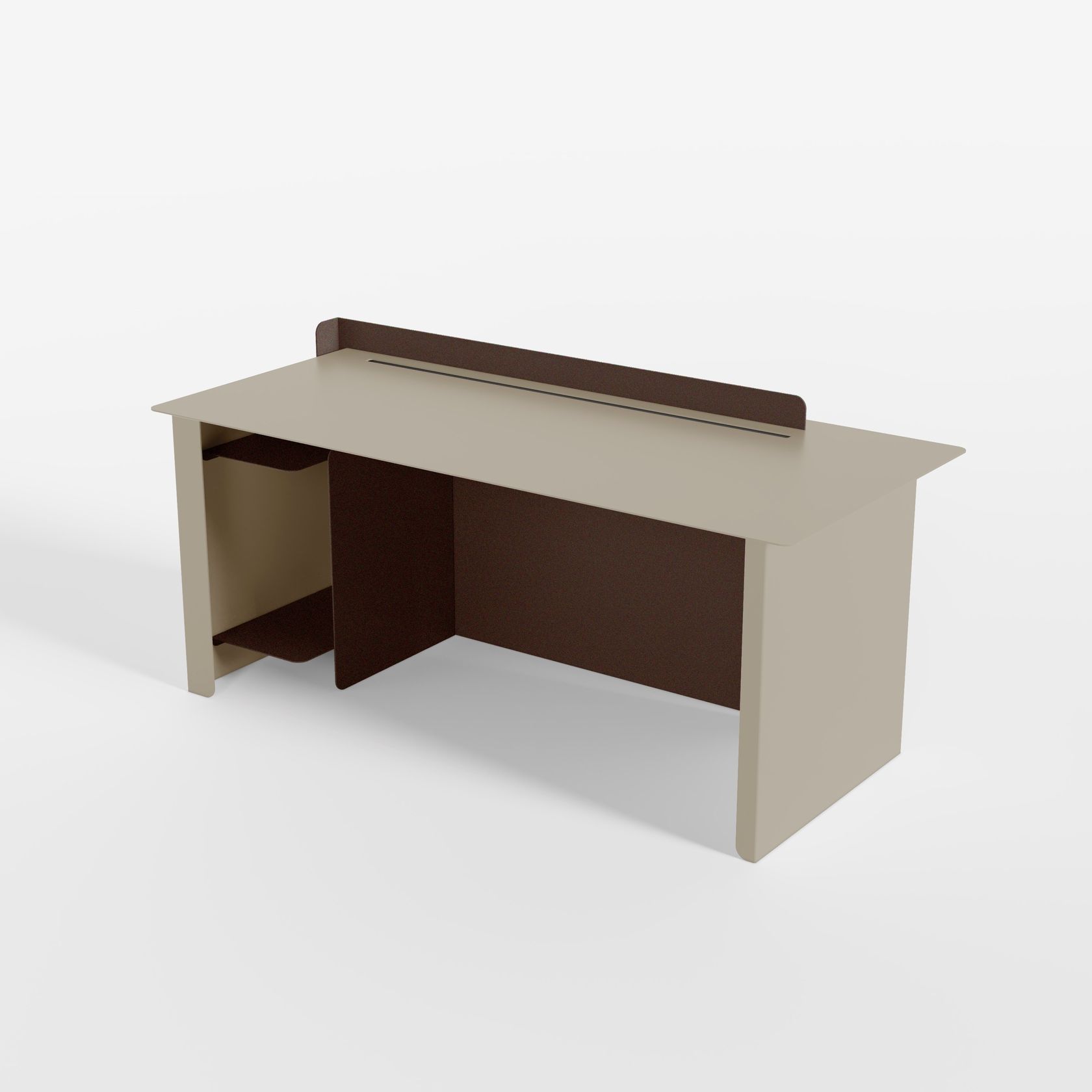 BSET Rectangular aluminium office desk with shelves By Bplan
