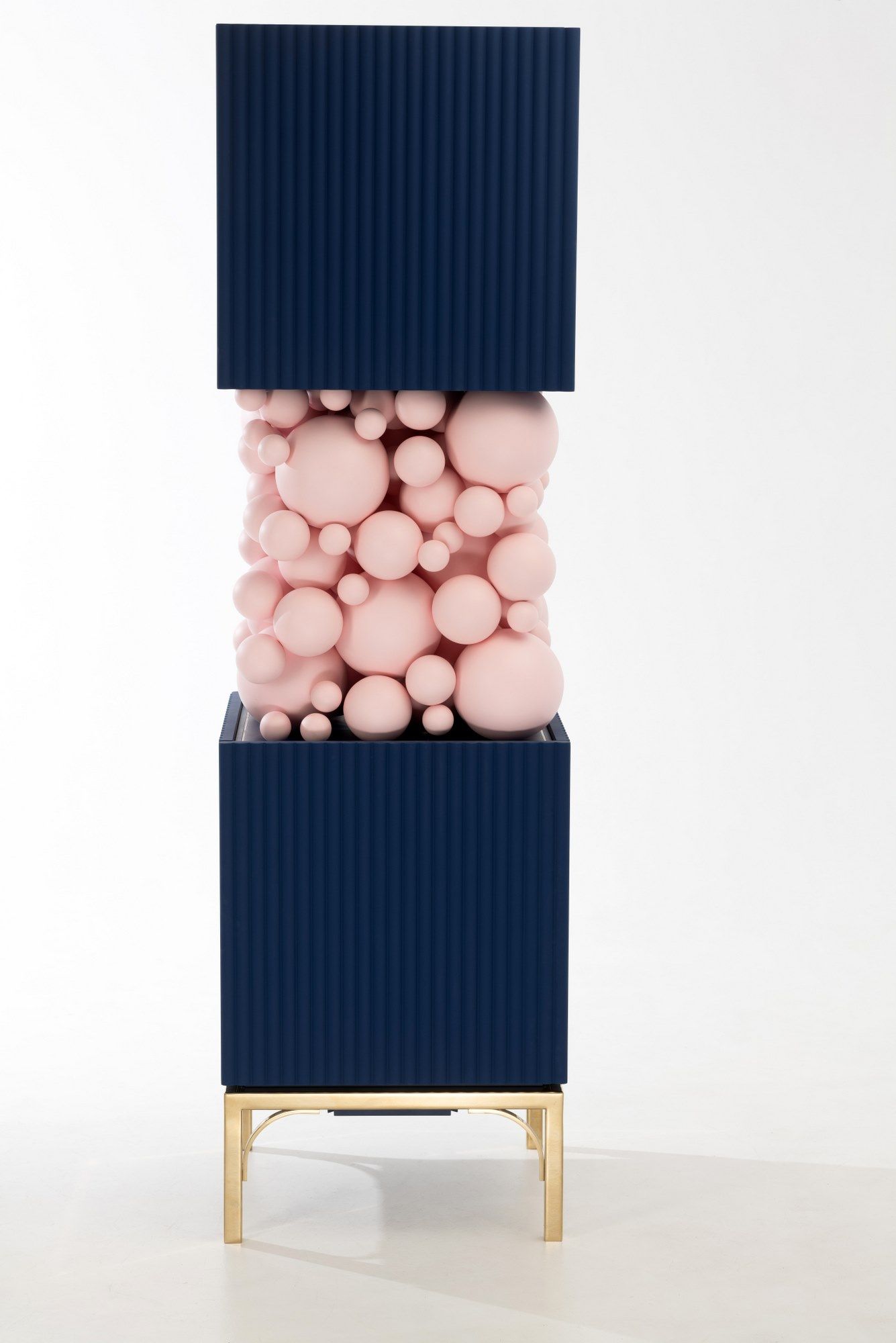 BUBBLES Wood and glass highboard with doors By Panoptikum Collections ...