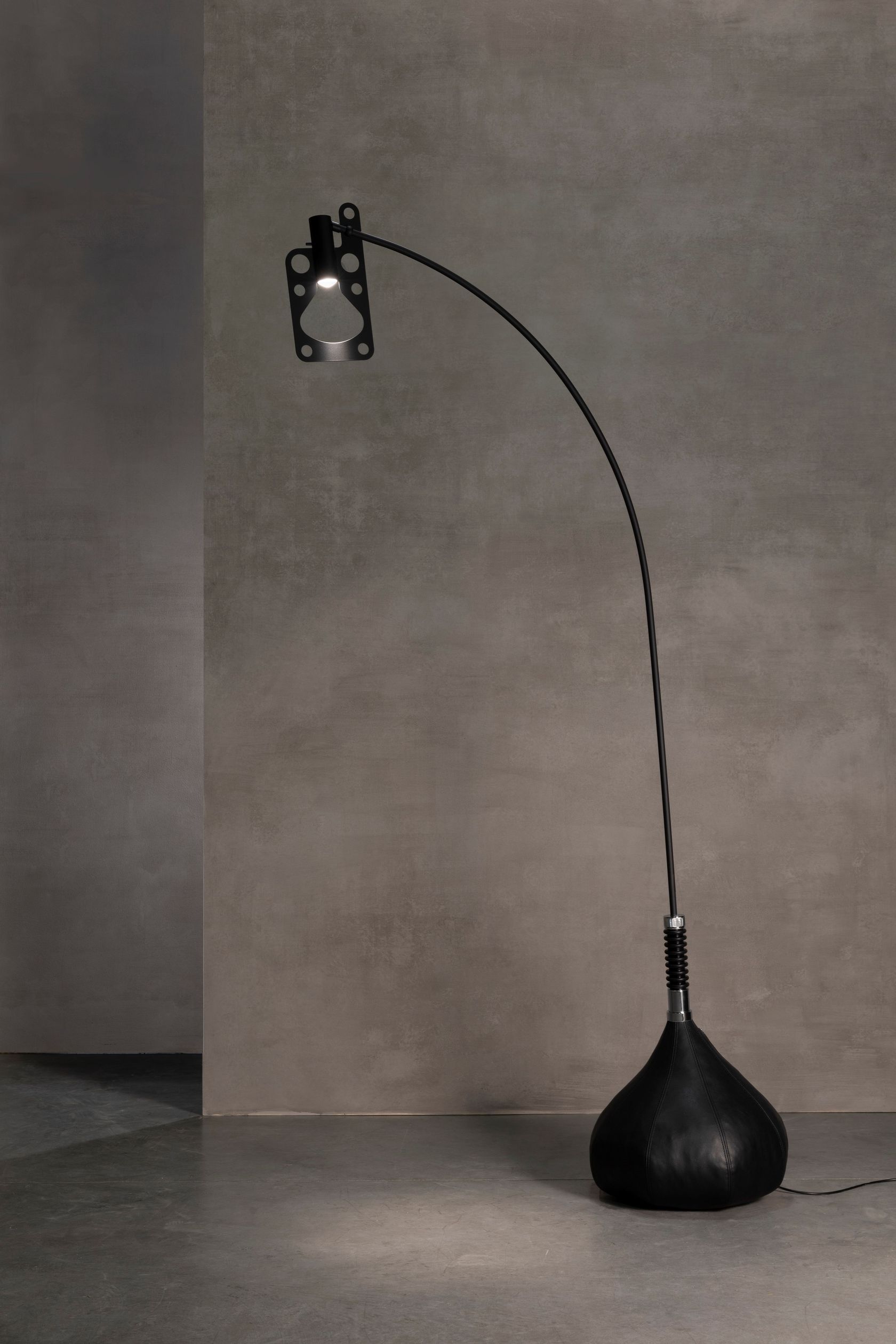 BUL-BO Aluminium floor lamp with false leather base By AXOLIGHT ...