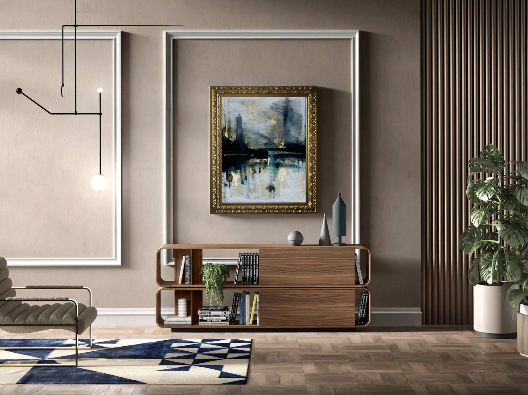 ROUND UP Double-sided wooden sideboard with flap doors By Barba design ...