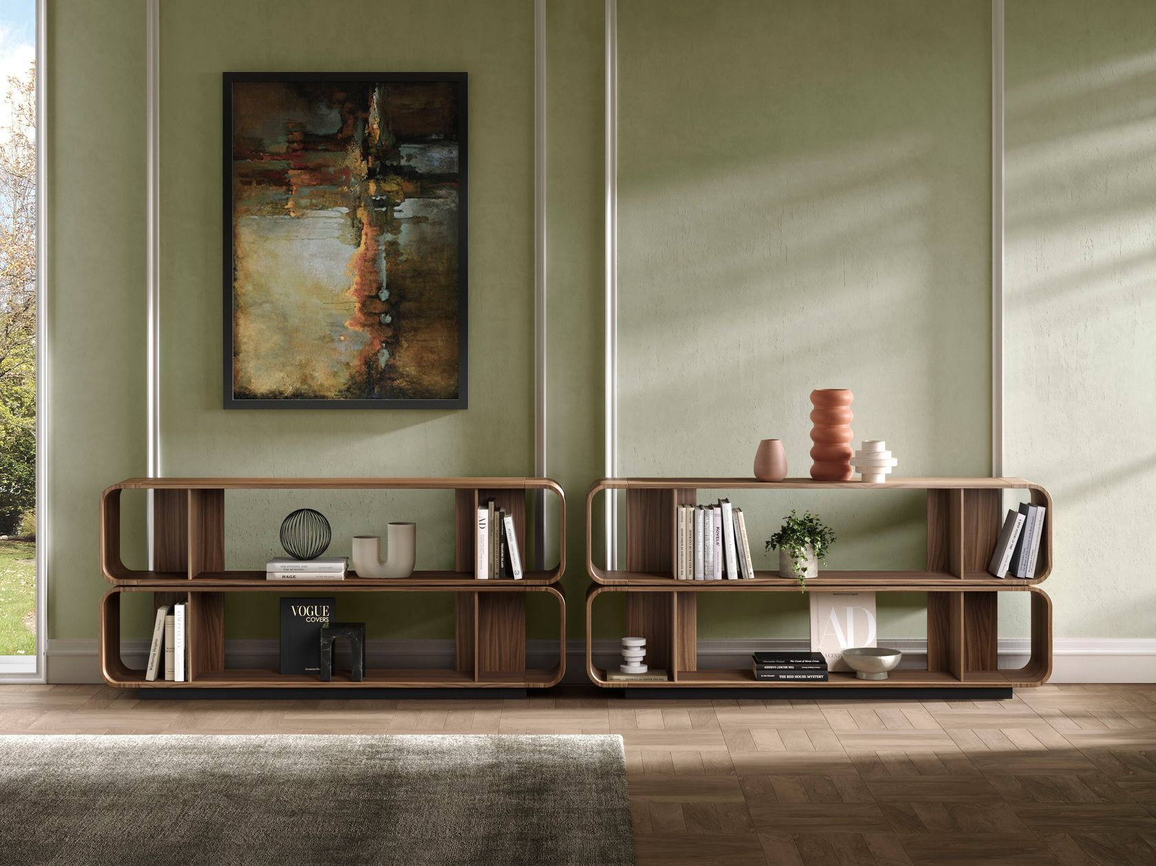 ROUND UP Open wooden bookcase By Barba design | design Manuela Pelizzon