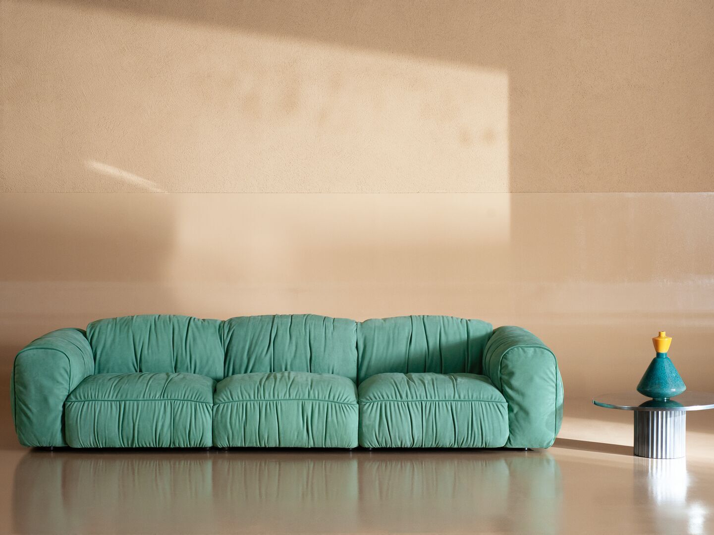 CHICAGO Sofá recto de cuero By Baxter | design Paola Navone