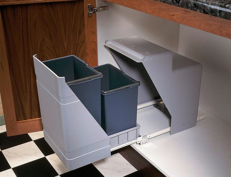 Plastic kitchen bin for waste sorting Bin kit 12L + 12L By Würth