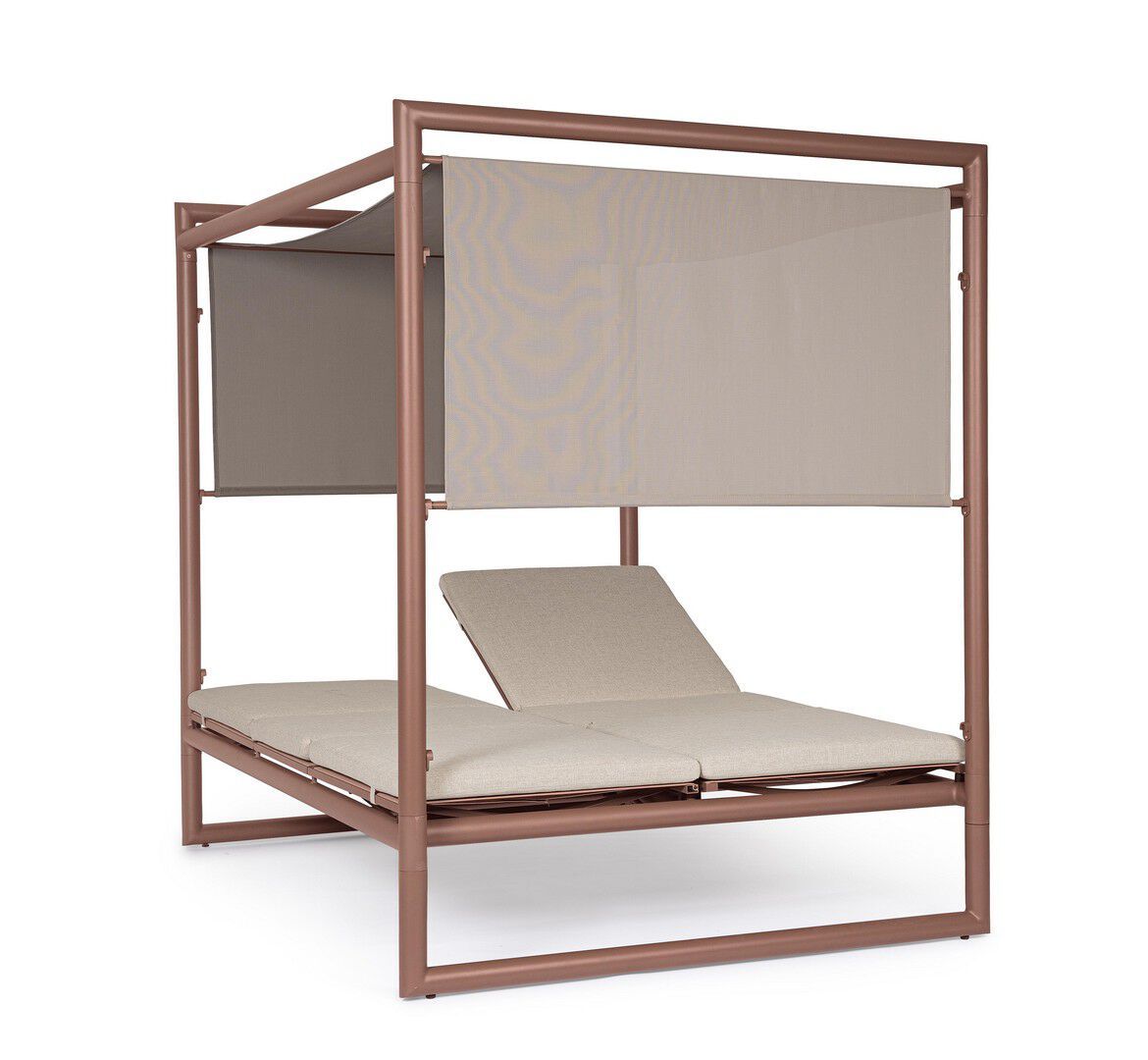 KONNOR Canopy recliner aluminium garden bed By Bizzotto